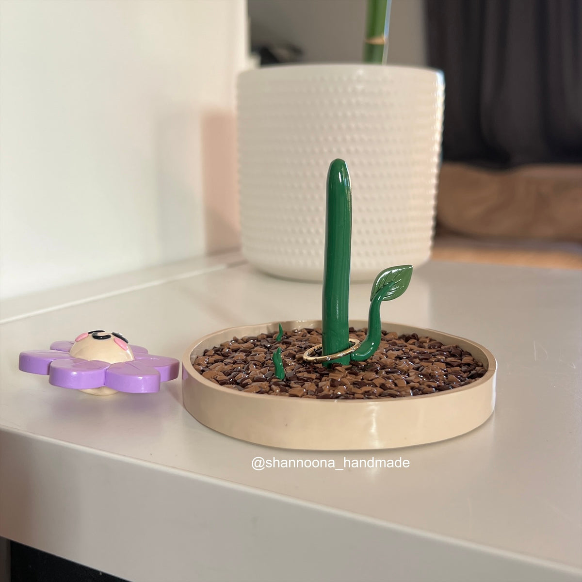 Purple Flower Ring Holder – Shannoona Handmade