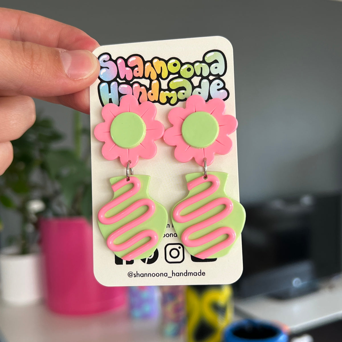 Flower Pot Earrings – Shannoona Handmade